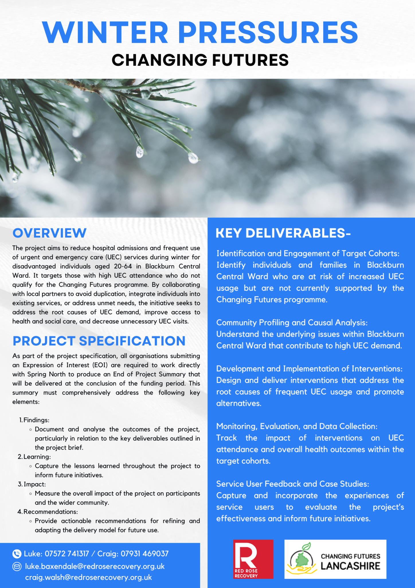 Winter Pressures - Changing Futures - Red Rose Recovery